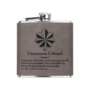 US Army, Air Force Lieutenant Colonel Definition Hip Flask 6 Oz ...