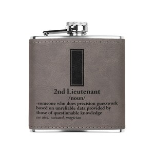 US Army, Air Force 2nd Lieutenant Definition Hip Flask 6 Oz, Officer ...