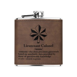 US Army, Air Force Lieutenant Colonel Definition Hip Flask 6 Oz ...