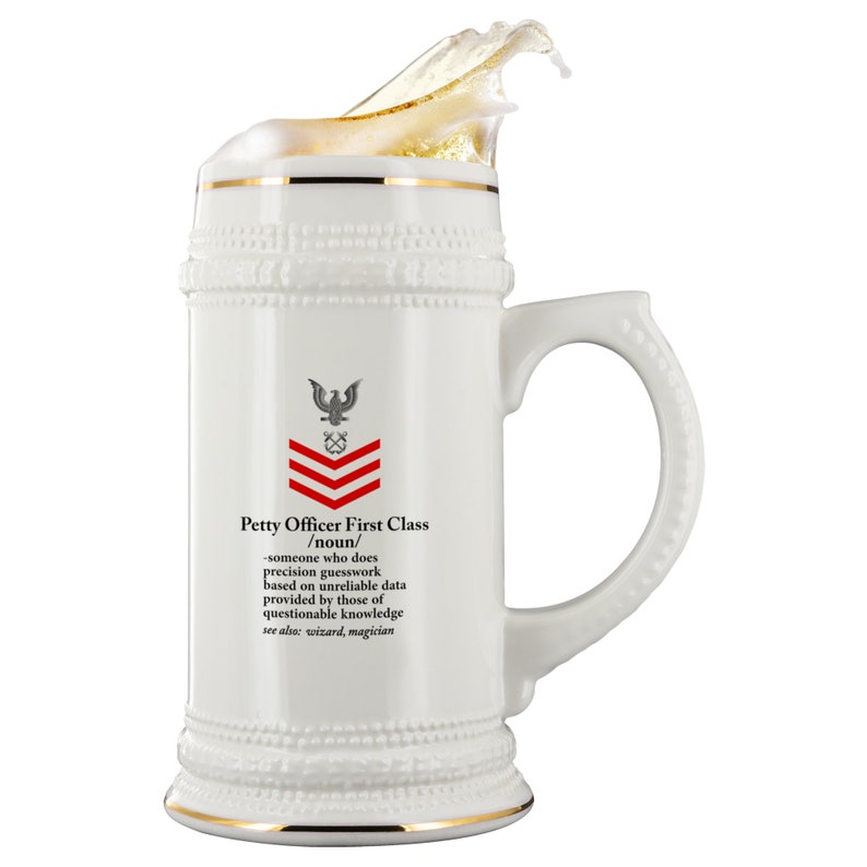 US Navy Petty Officer First Class Beer Stein Mug Red Petty | Etsy