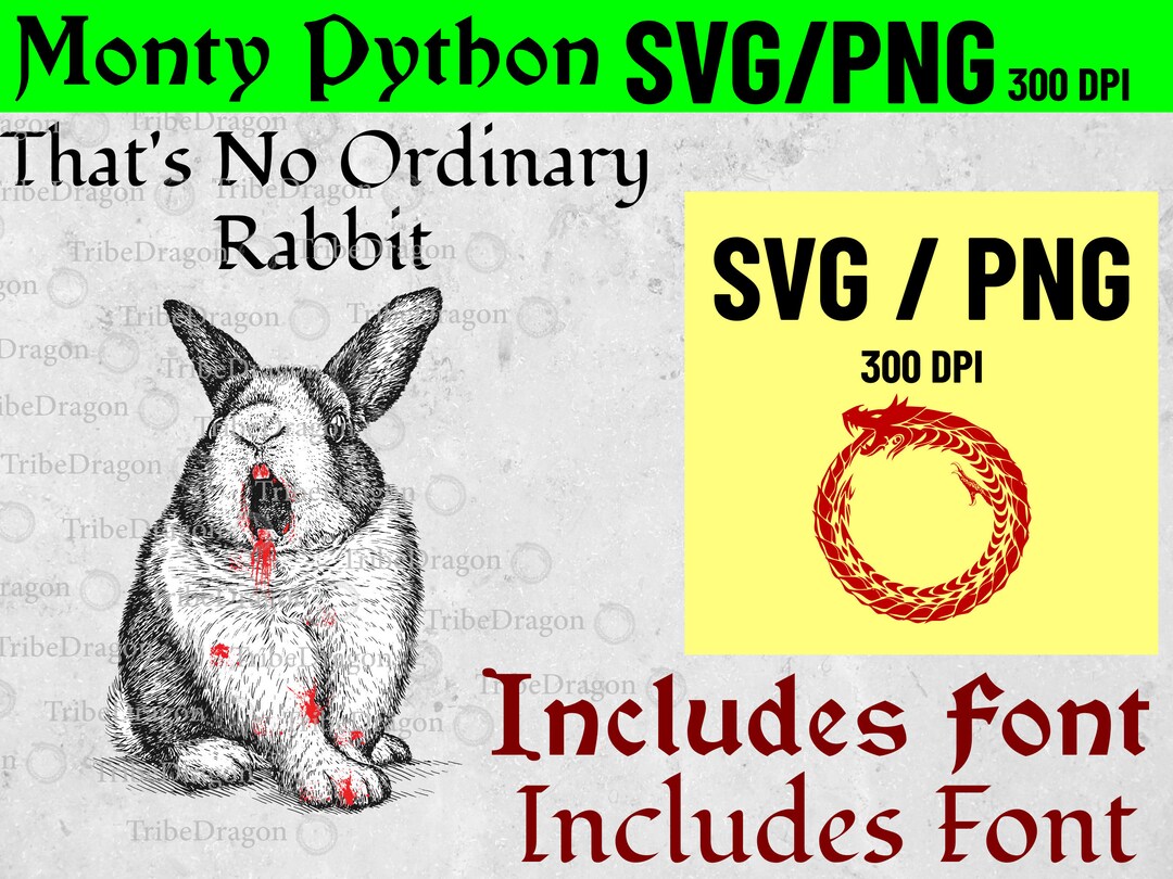 Monty Python Killer Rabbit SVG/PNG Holy Grail Life of Brian - Etsy UK