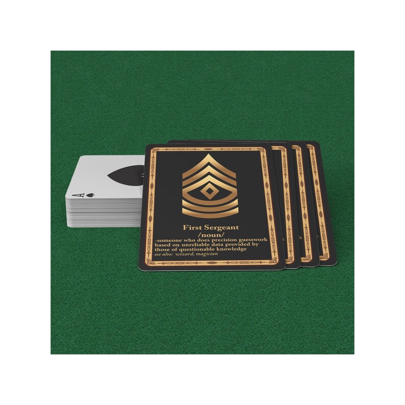 US Army First Sergeant Playing Cards First Sergeant - Etsy