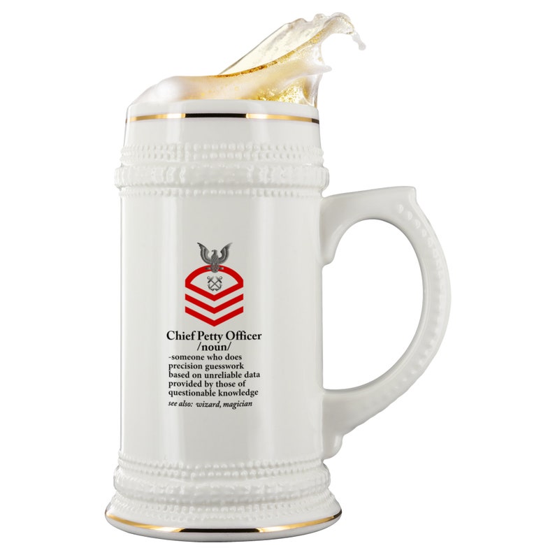 US Navy Chief Petty Officer Beer Stein Mug Red Chief Petty | Etsy