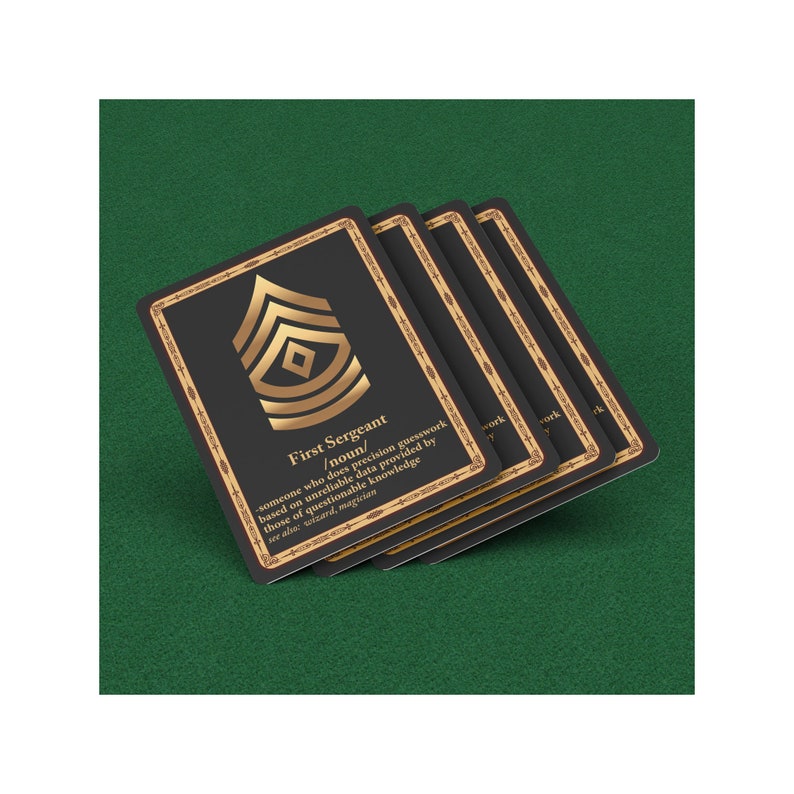US Army First Sergeant Playing Cards First Sergeant - Etsy