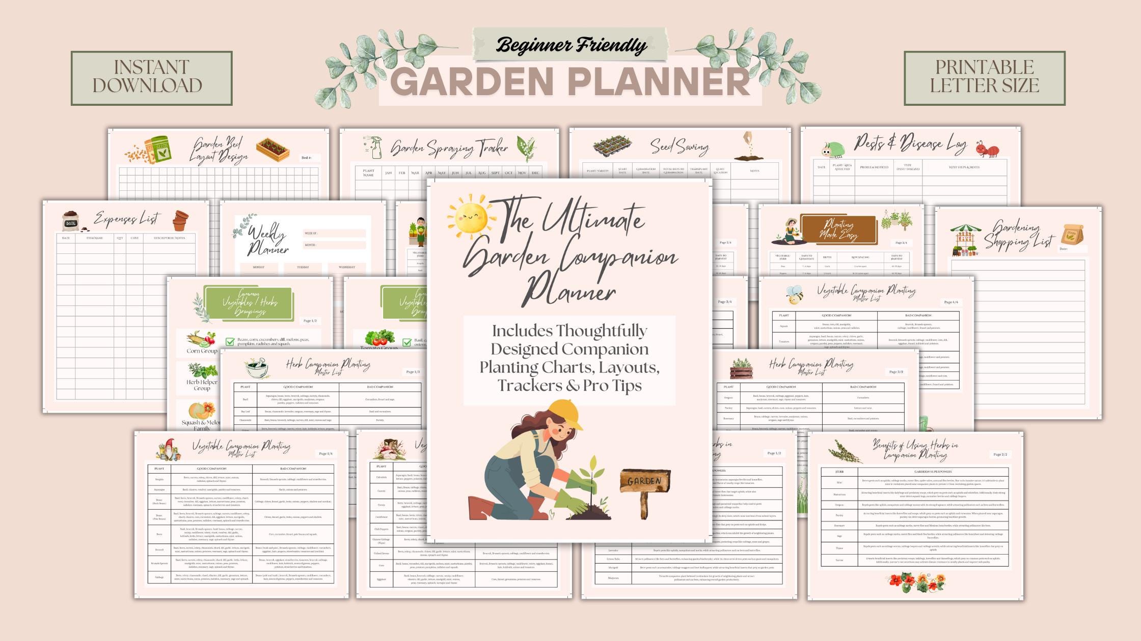 Garden Planner Printable – Companion Planting Chart, Seed Starting ...