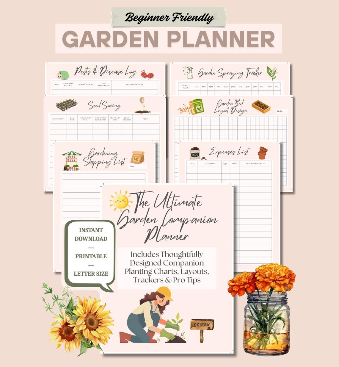 Garden Planner Printable – Companion Planting Chart, Seed Starting ...