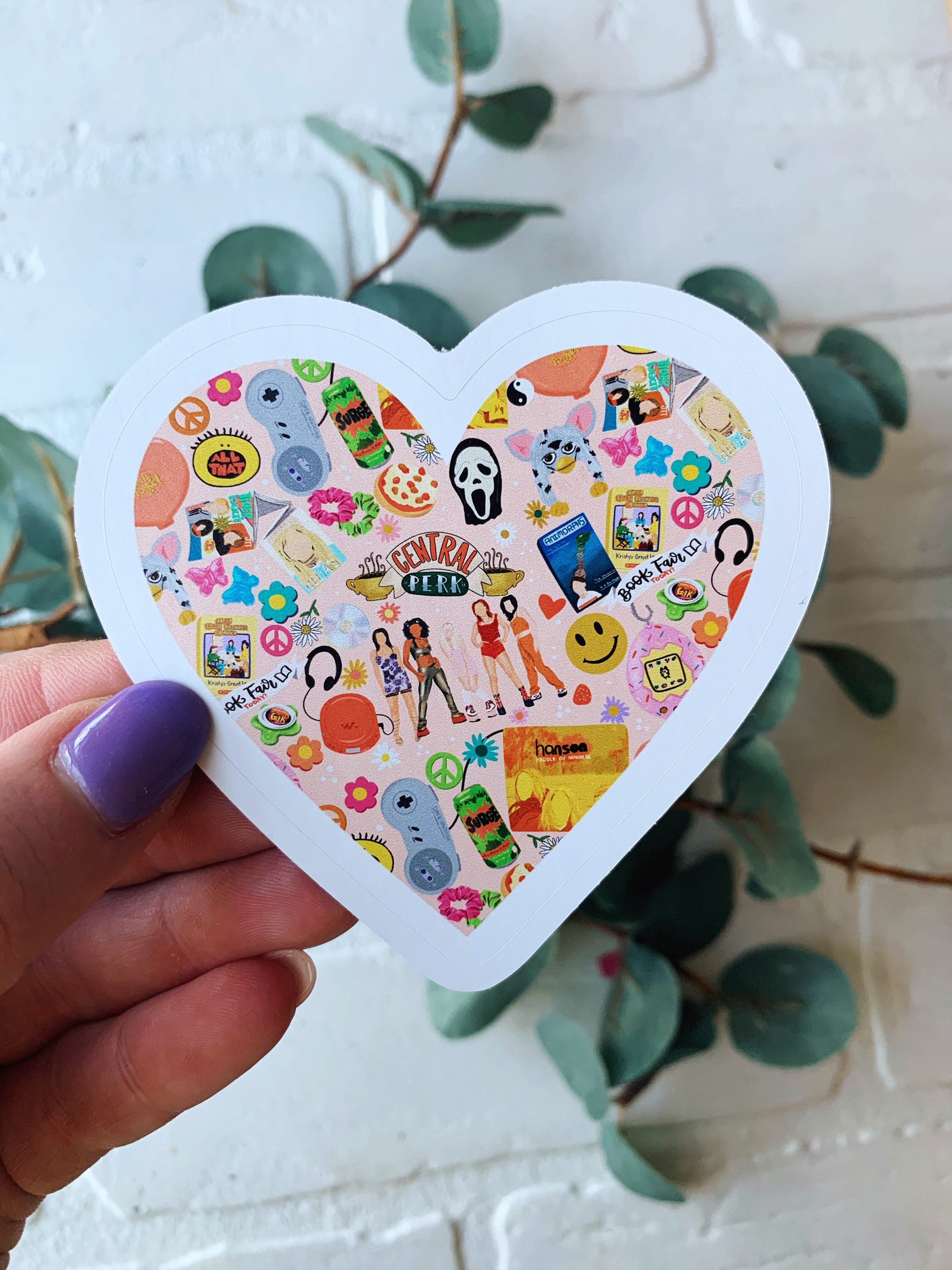 90s Kid Vinyl Sticker, 90s Trends Sticker, I Love the Nineties Heart ...