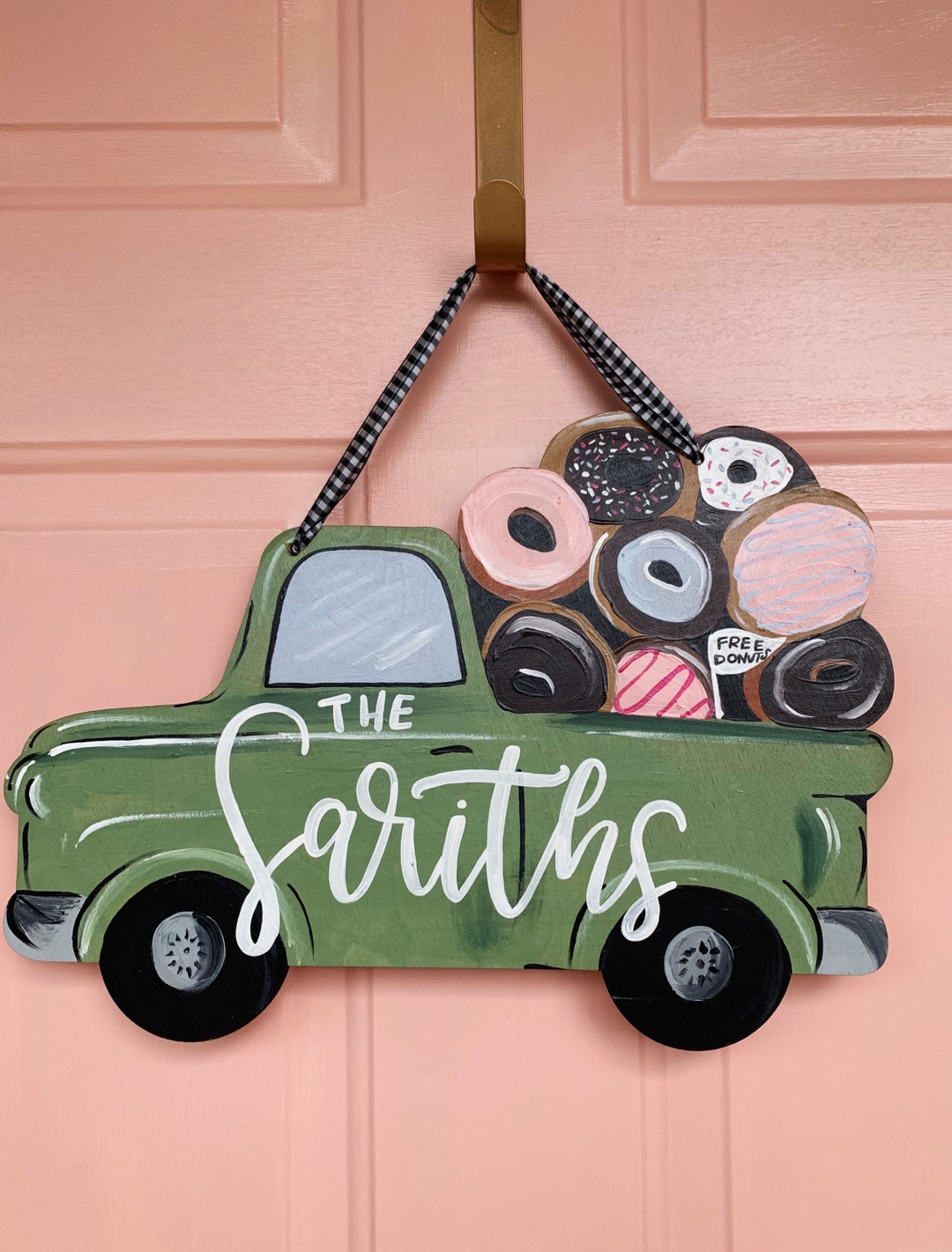 Pink Donut Truck Door Hanger Donut Party Decor Valentines - Etsy