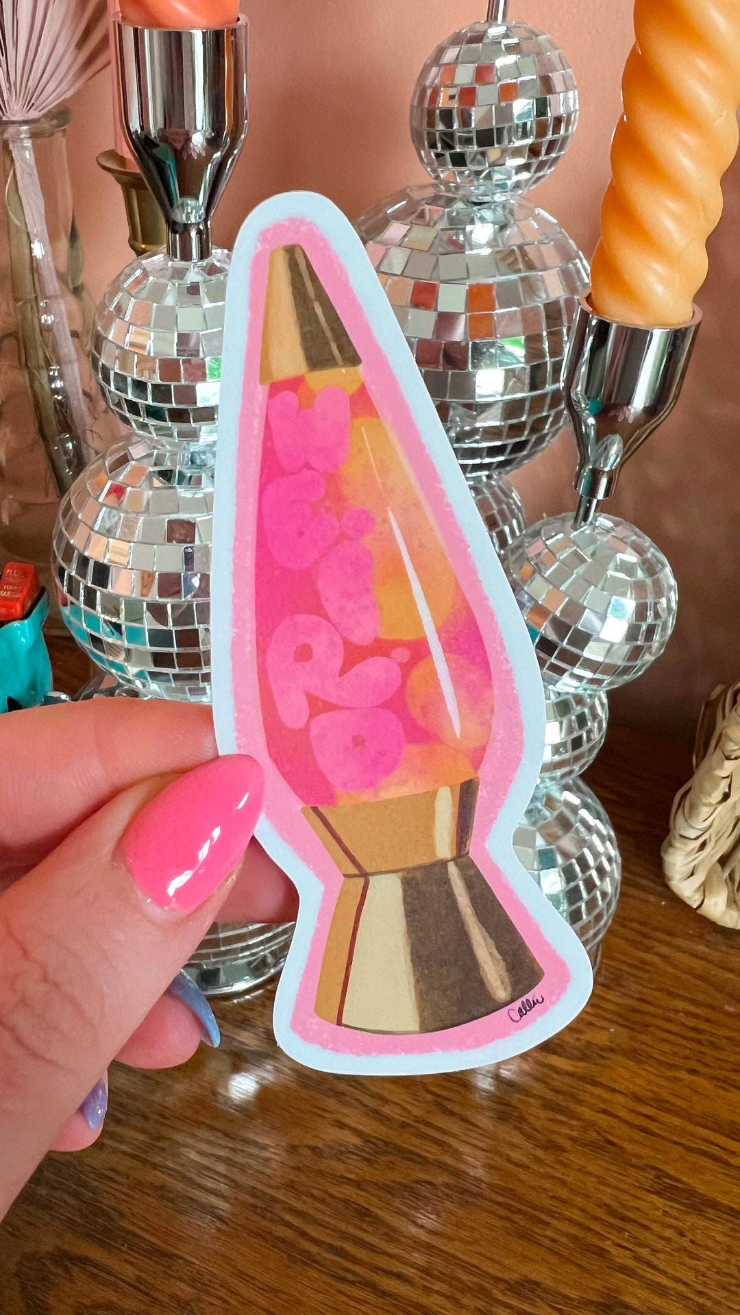 Lava Lamp Waterproof Sticker, Weird Lava Lamp, Pink Lava Lamp, Retro ...