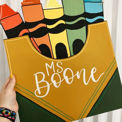 Crayon Box Door Hanger Classroom Door Sign Teacher Gift | Etsy