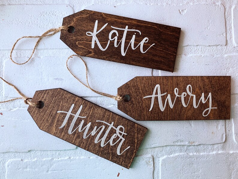 Custom Stocking Tags Hand Lettered Wood Stocking Tags - Etsy