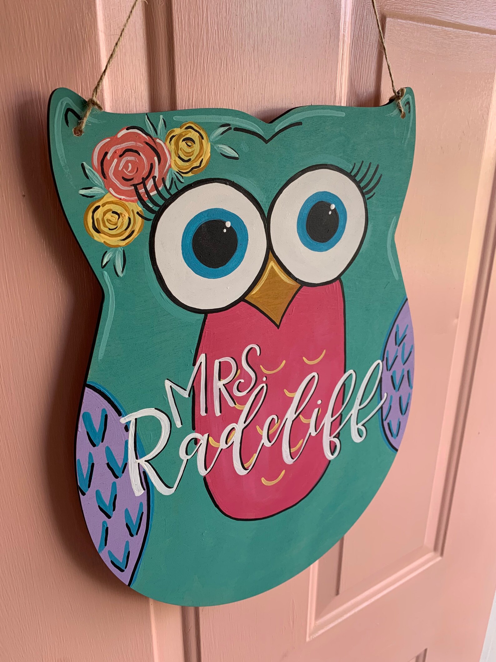 Colorful Owl Door Hanger Classroom Door Sign Teacher Gift - Etsy