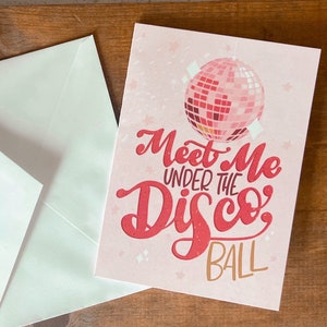 Disco Ball Greeting Card, Friendship Card, Just Because Card - Etsy