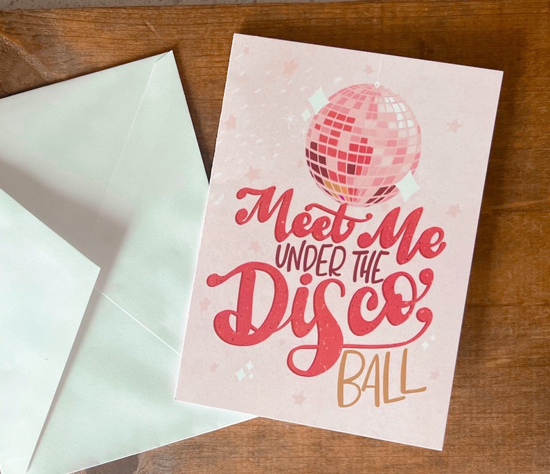 Disco Ball Greeting Card, Friendship Card, Just Because Card - Etsy