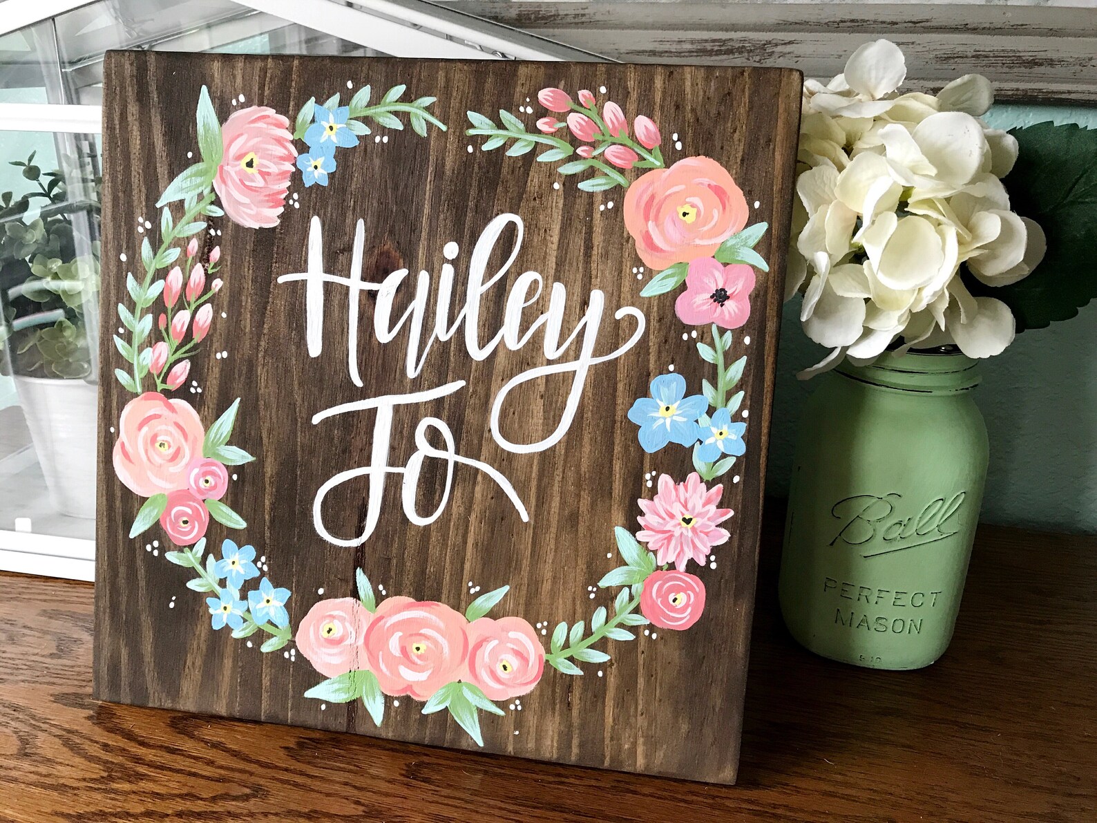 Custom Painted Baby Name Sign, Baby Girl Nursery Decor, Gallery Wall ...