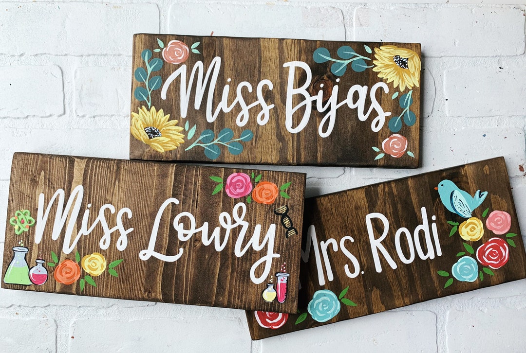 Teacher Name Sign, Custom Name Sign, Teacher Gift, Last Name Sign ...