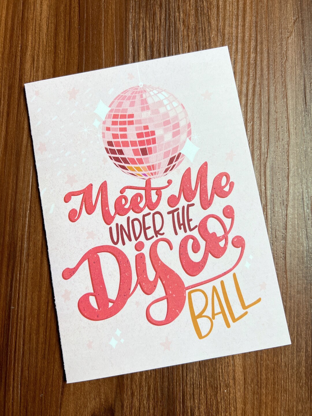 Disco Ball Greeting Card, Friendship Card, Just Because Card - Etsy