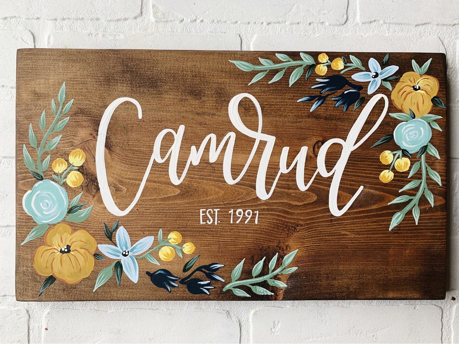 Hand Painted Wood Sign Custom Last Name Sign Wedding Decor - Etsy