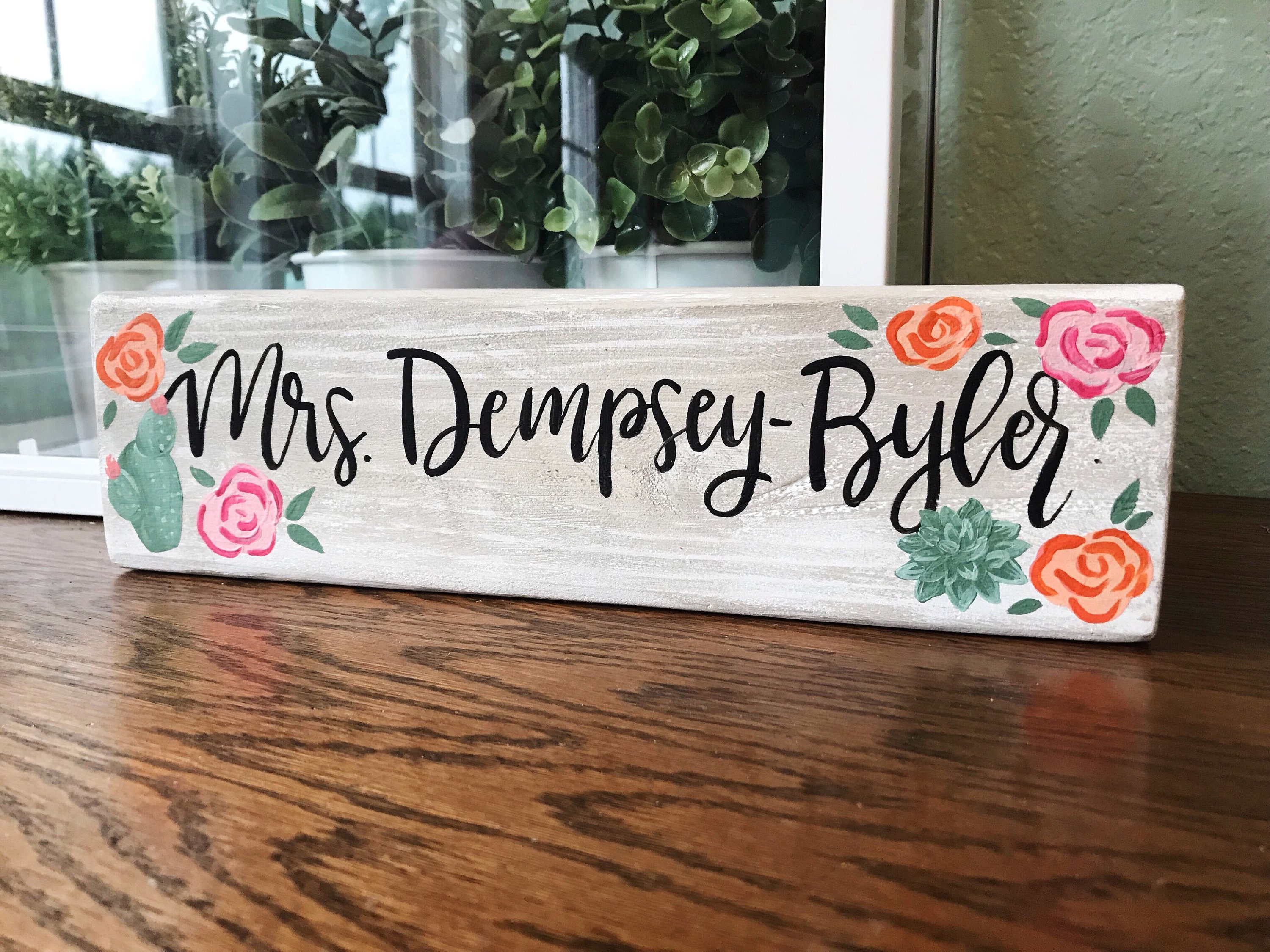 Teacher Name Sign Custom Name Sign Teacher Gift Last Name - Etsy