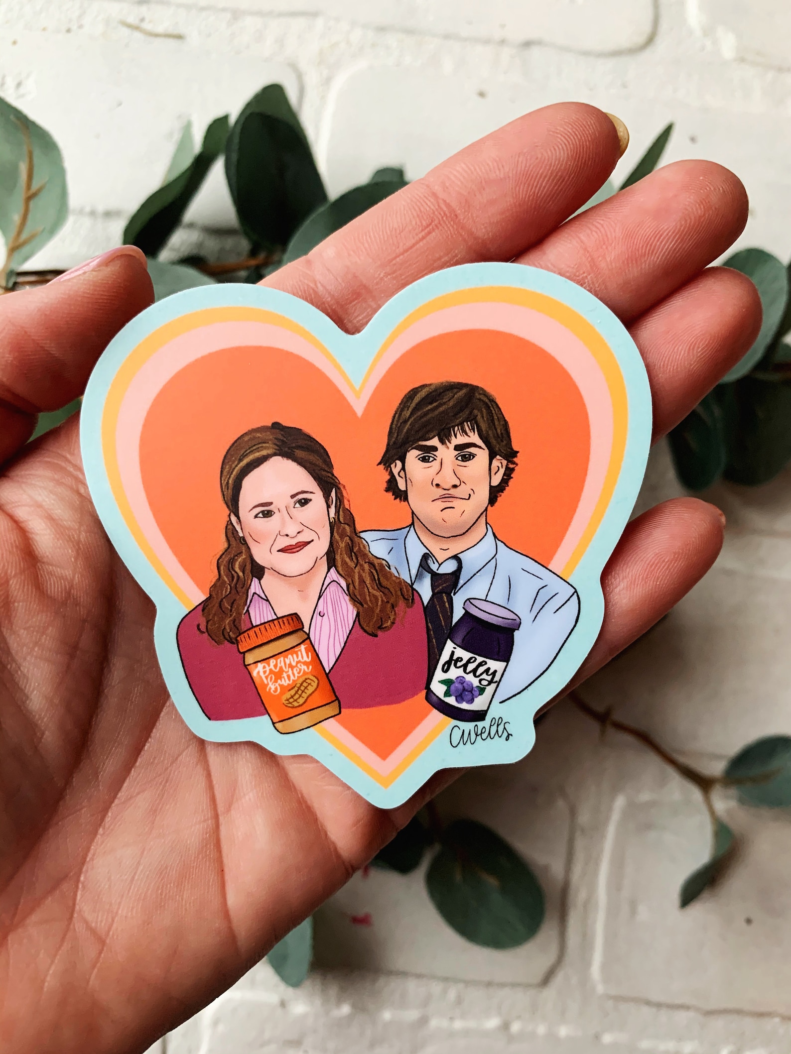 Pam and Jim Sticker, the Office Vinyl Sticker, PB and J Waterproof ...