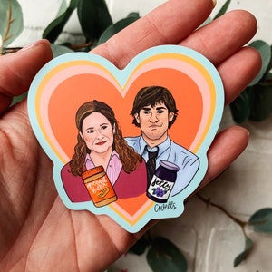 Pam and Jim Sticker, the Office Vinyl Sticker, PB and J Waterproof ...
