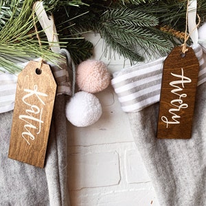 Custom Stocking Tags, Hand Lettered Wood Stocking Tags - Etsy
