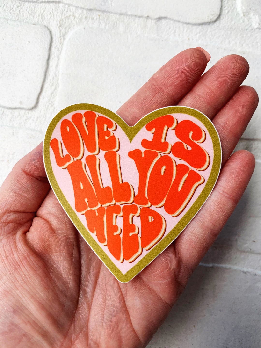 Beatles Lyrics Die Cut Stickers, All You Need is Love Vinyl Sticker ...