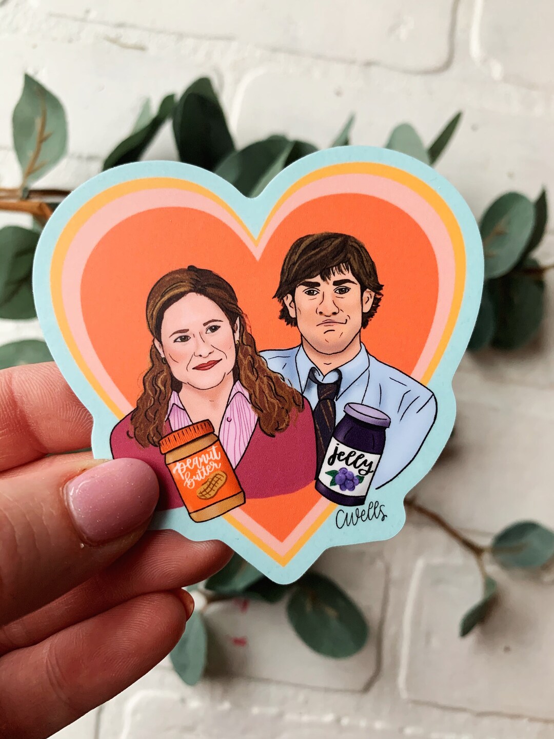 Pam and Jim Sticker, the Office Vinyl Sticker, PB and J Waterproof ...
