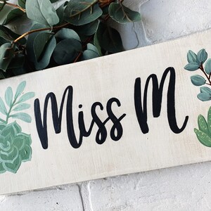 Teacher Name Sign, Custom Name Sign, Teacher Gift, Teacher Name Door ...