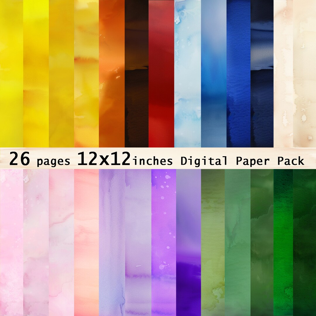 26 Multicolour Digital Printable Paper Pack Download, Abstract ...