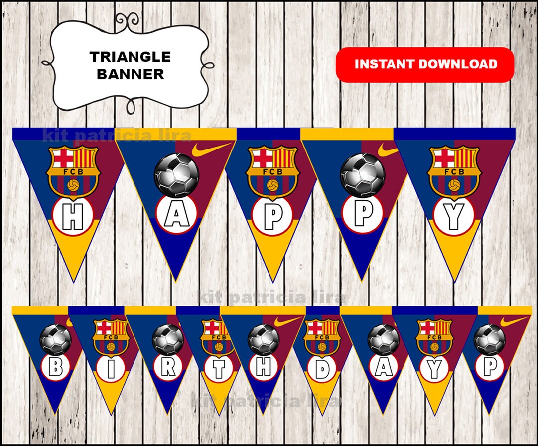 FC Barcelona Banner Instant Download FC Barcelona Triangle - Etsy