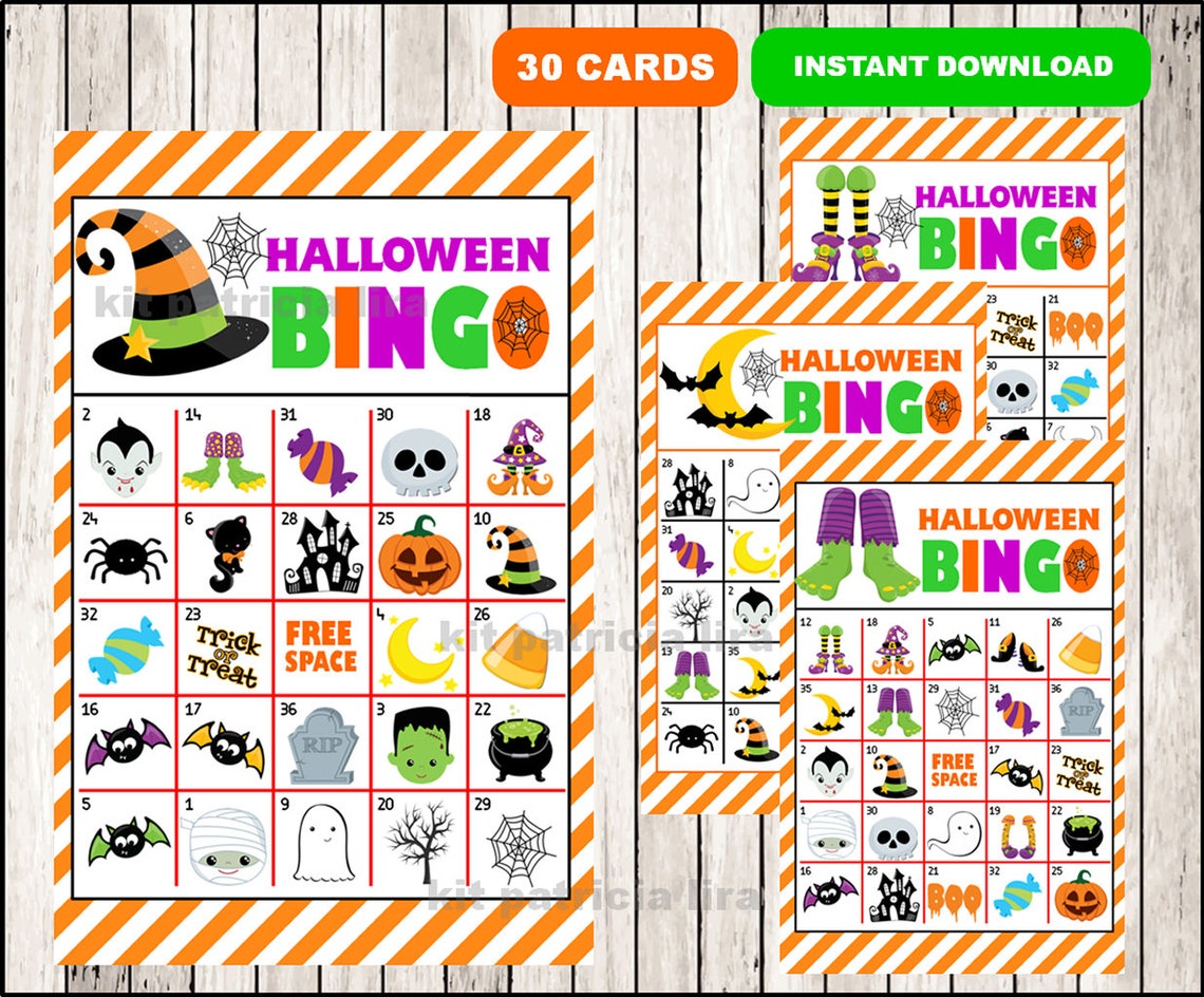 30 Printable Halloween Bingo Cards - Printable Word Searches
