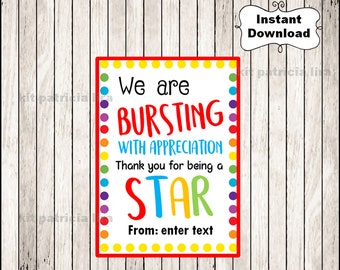 Starburst Gift Tag (Instant Download) - Etsy