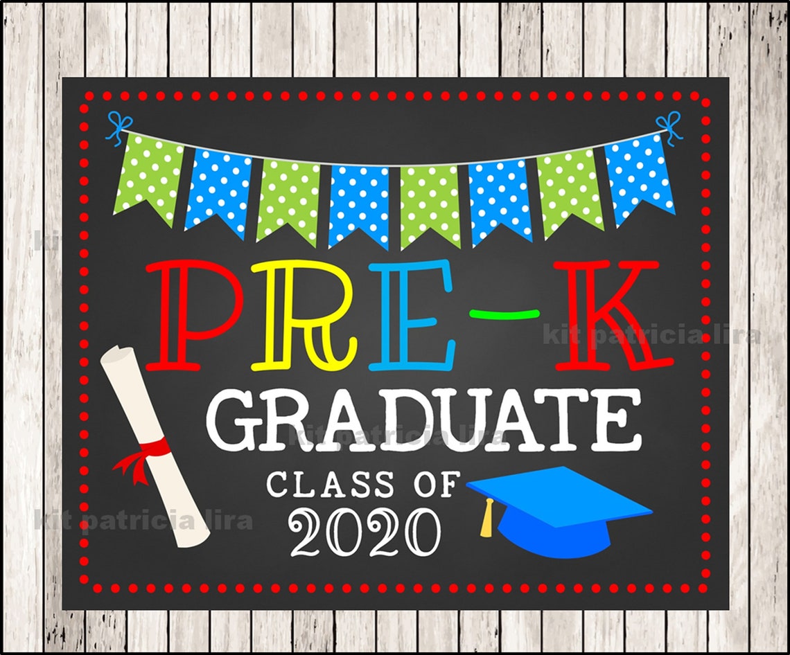 PRE-K GRADUATION Sign Chalkboard Poster Photo Prop Printable | Etsy