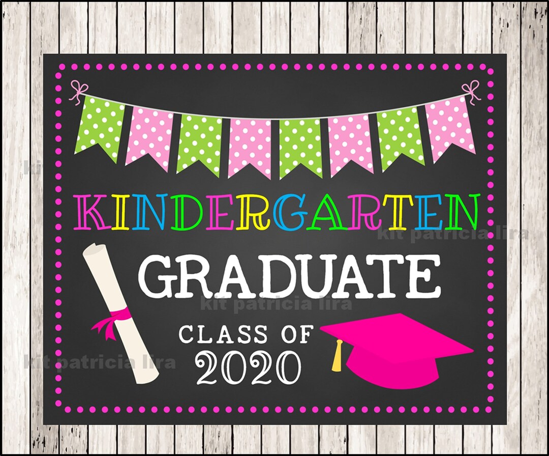 KINDERGARTEN GRADUATION Sign Chalkboard Poster Photo Prop - Etsy