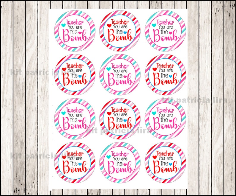 Printable Teacher Appreciation Week bath bomb gift tag | Etsy