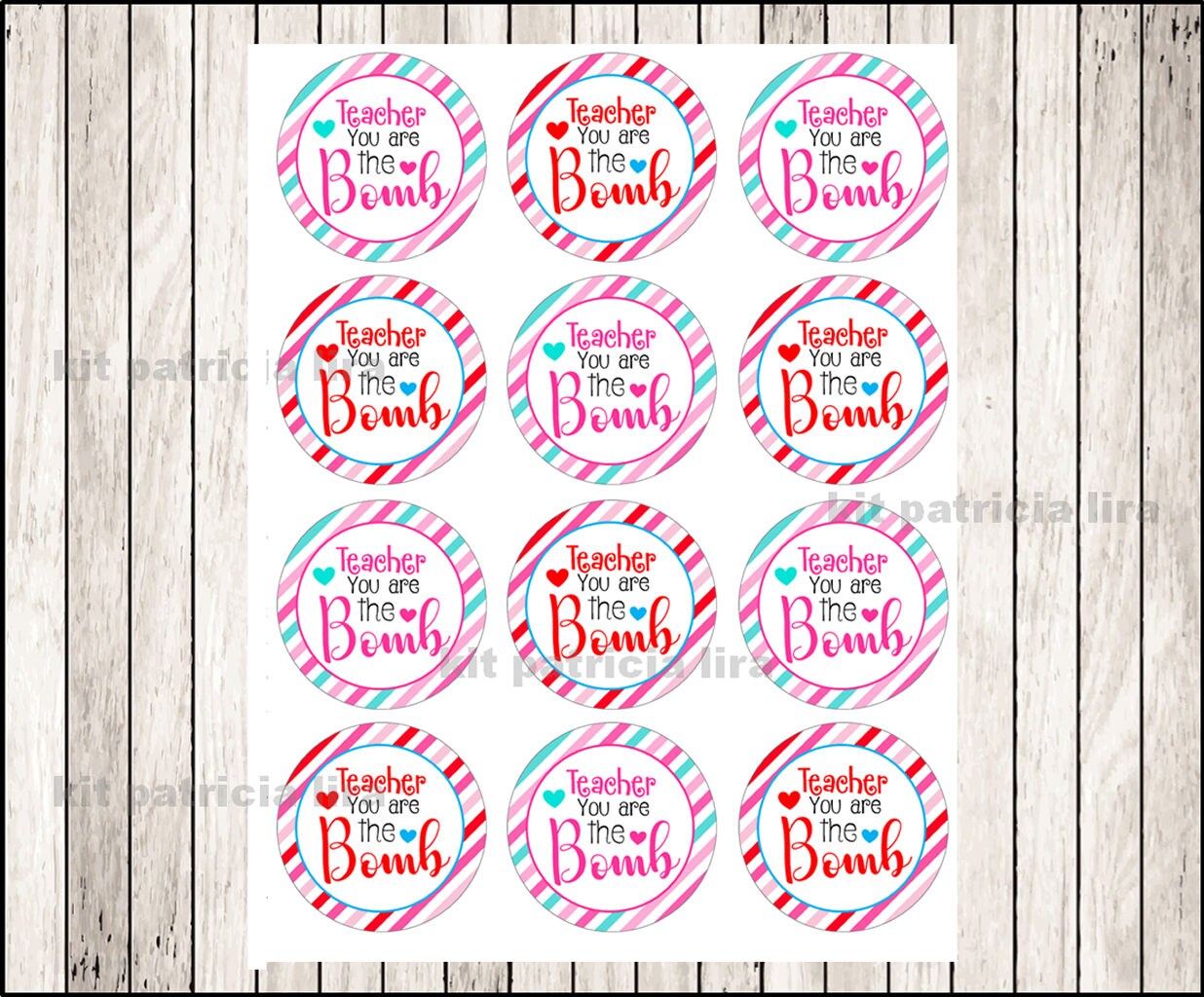 Printable Teacher Appreciation Week bath bomb gift tag | Etsy