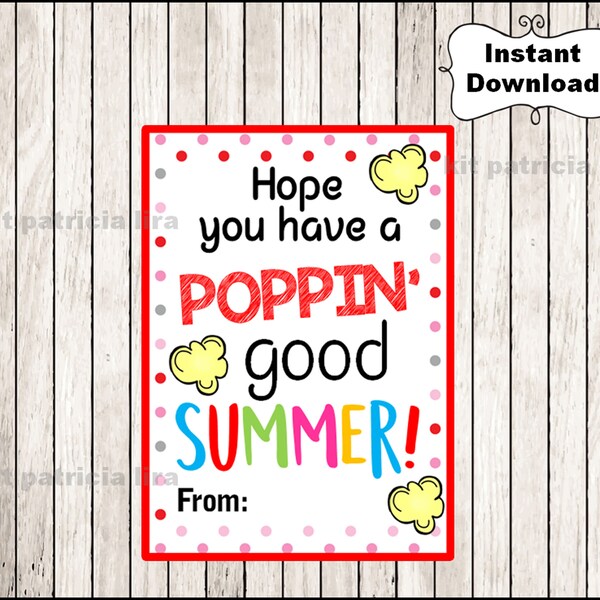 Popcorn Favor Tag - Etsy