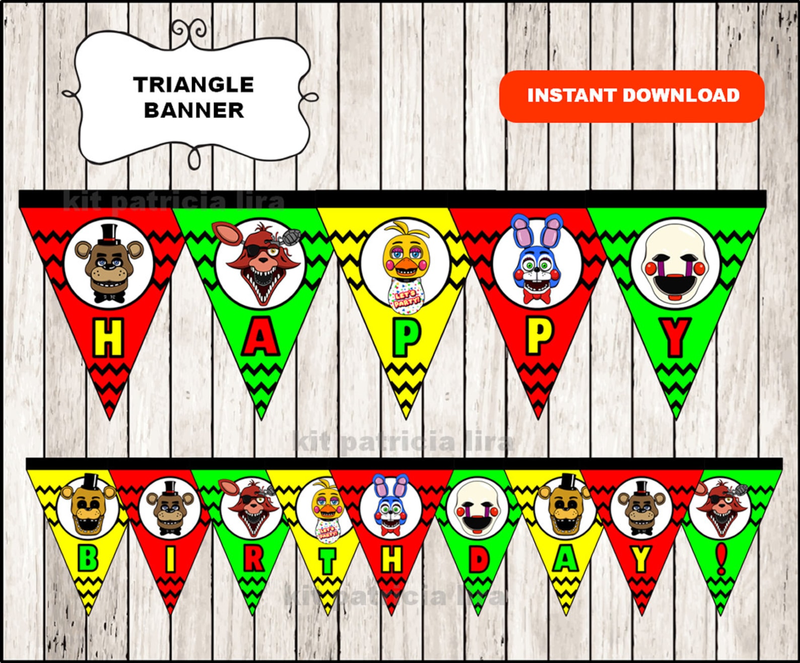 Five Nights at Freddys banner instant download Five Nights | Etsy