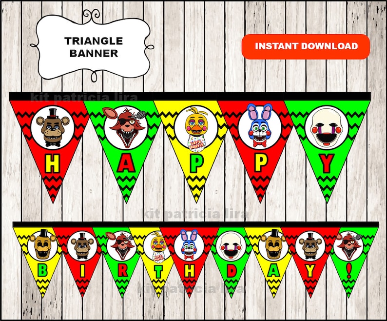 Five Nights at Freddys banner instant download Five Nights | Etsy
