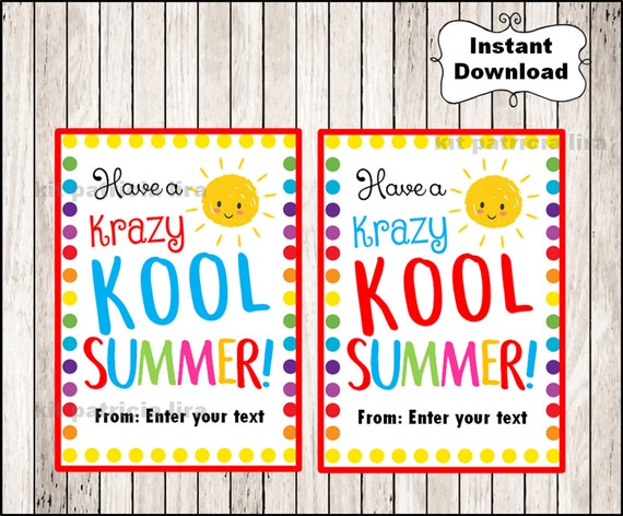 Hope You Have a Kool Summer End of School Year Tags End of - Etsy