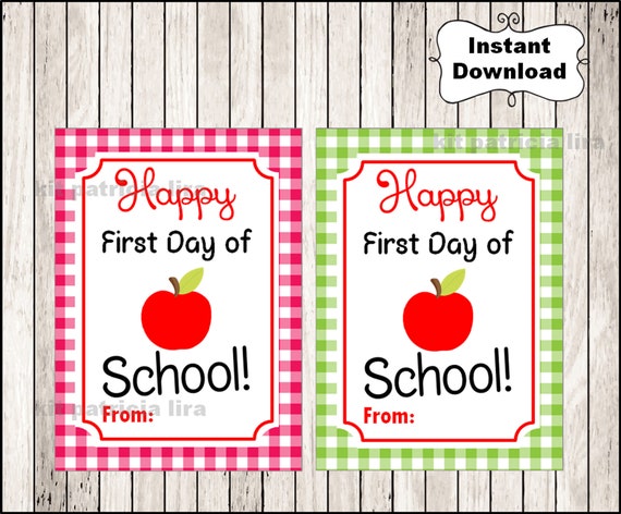 Back to School Teacher Gifts Printable Happy First Day of | Etsy