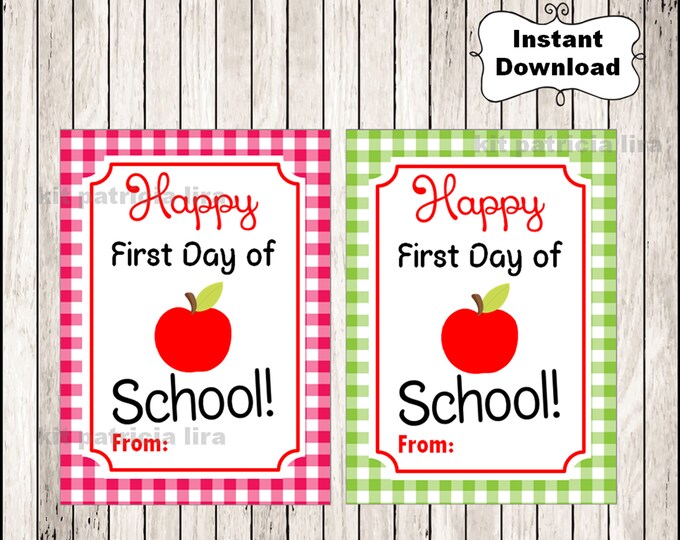 Back to School Printable First Day of School Gift Tag, Teacher Gift ...