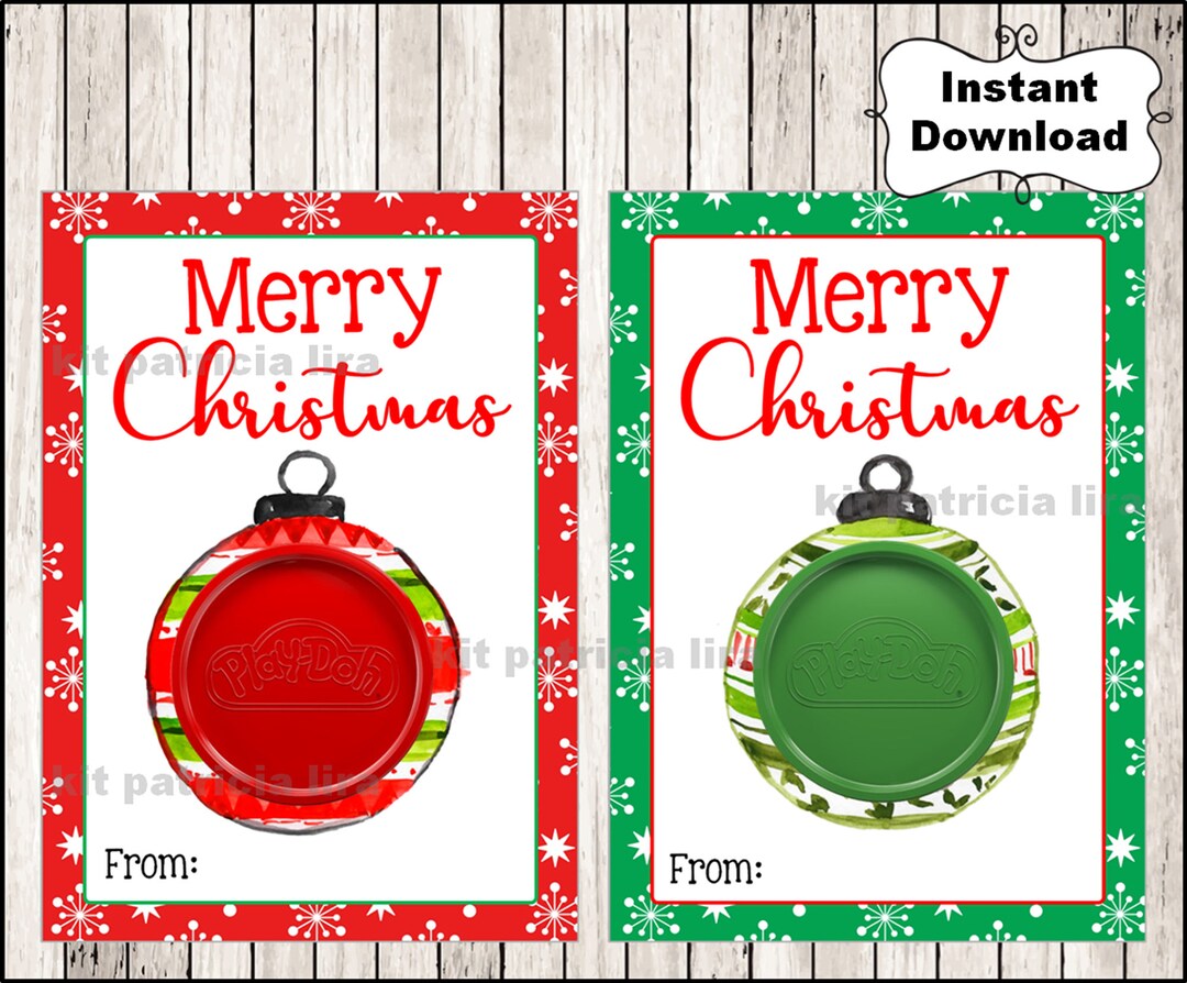 Printable Play-doh Ornament Gift Card, Class Christmas Gifts, DIY Play ...