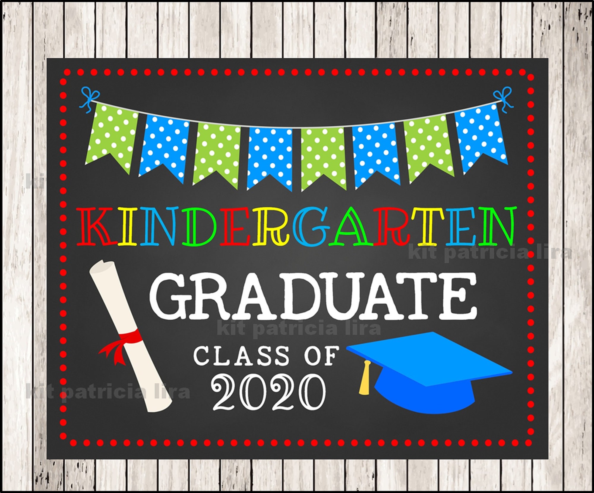 KINDERGARTEN GRADUATION Sign Chalkboard Poster Photo Prop | Etsy