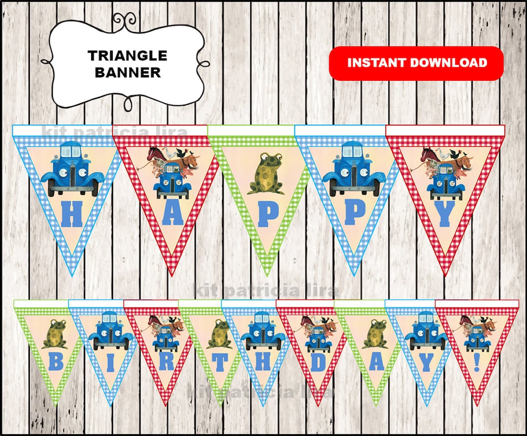 Little Blue Truck Banner Instant Download , Little Blue Truck Triangle ...