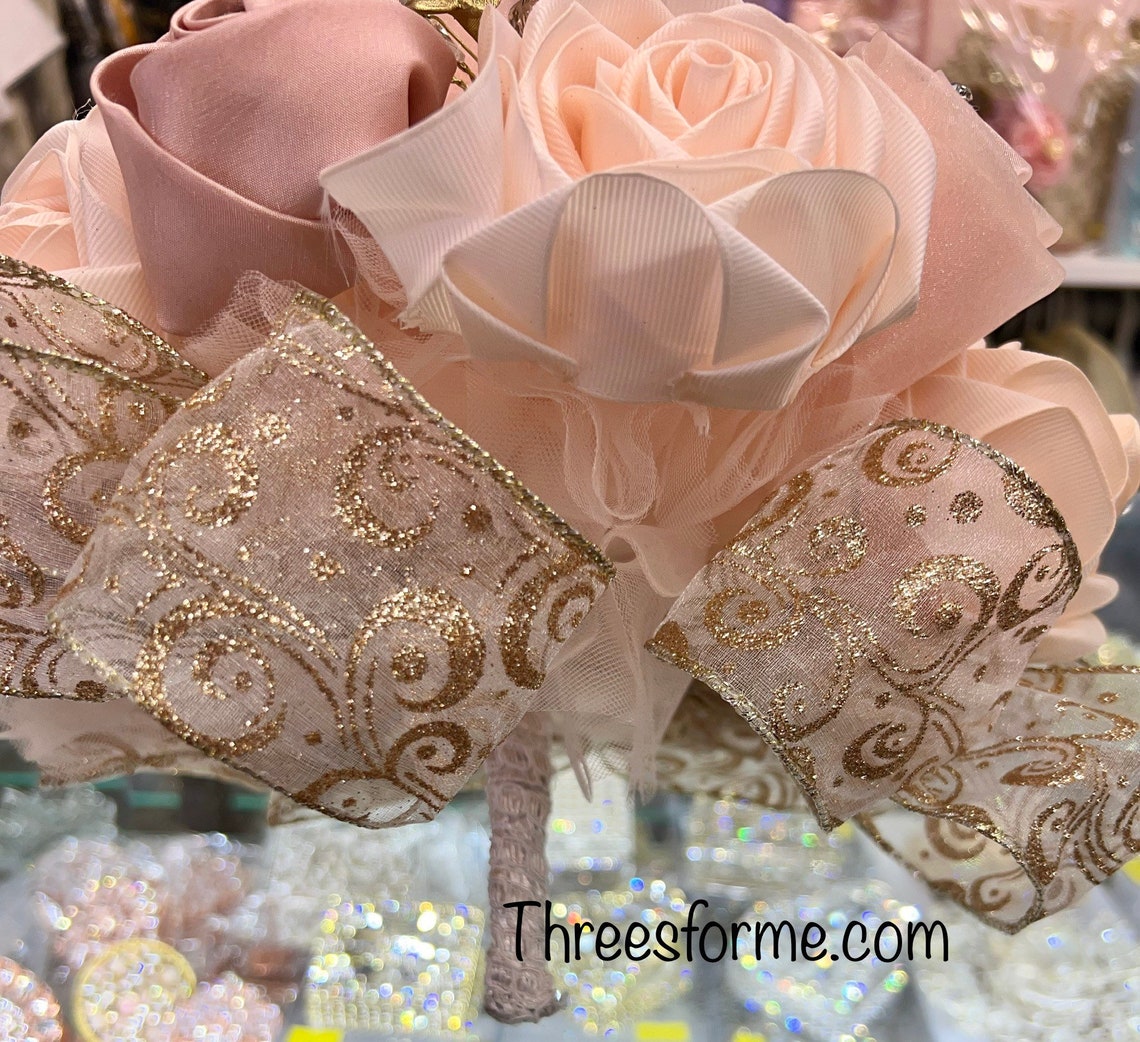 Quinceañera Ramo En Color Rosa-blush Sweet 15 Bouquet Ramos Para ...