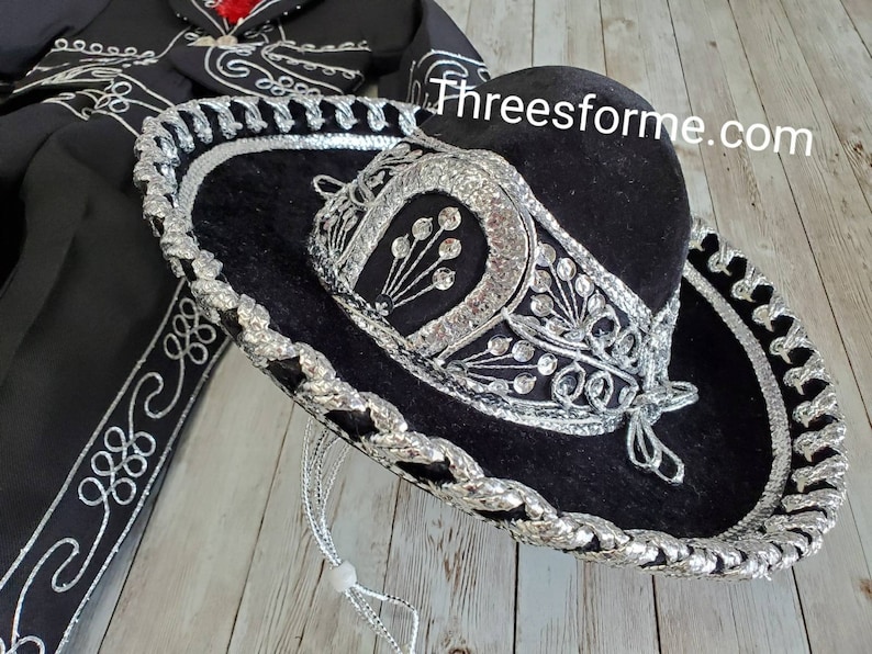 8 Piece Boy Black Charro Outfit Mariachi Black Suit Charro - Etsy