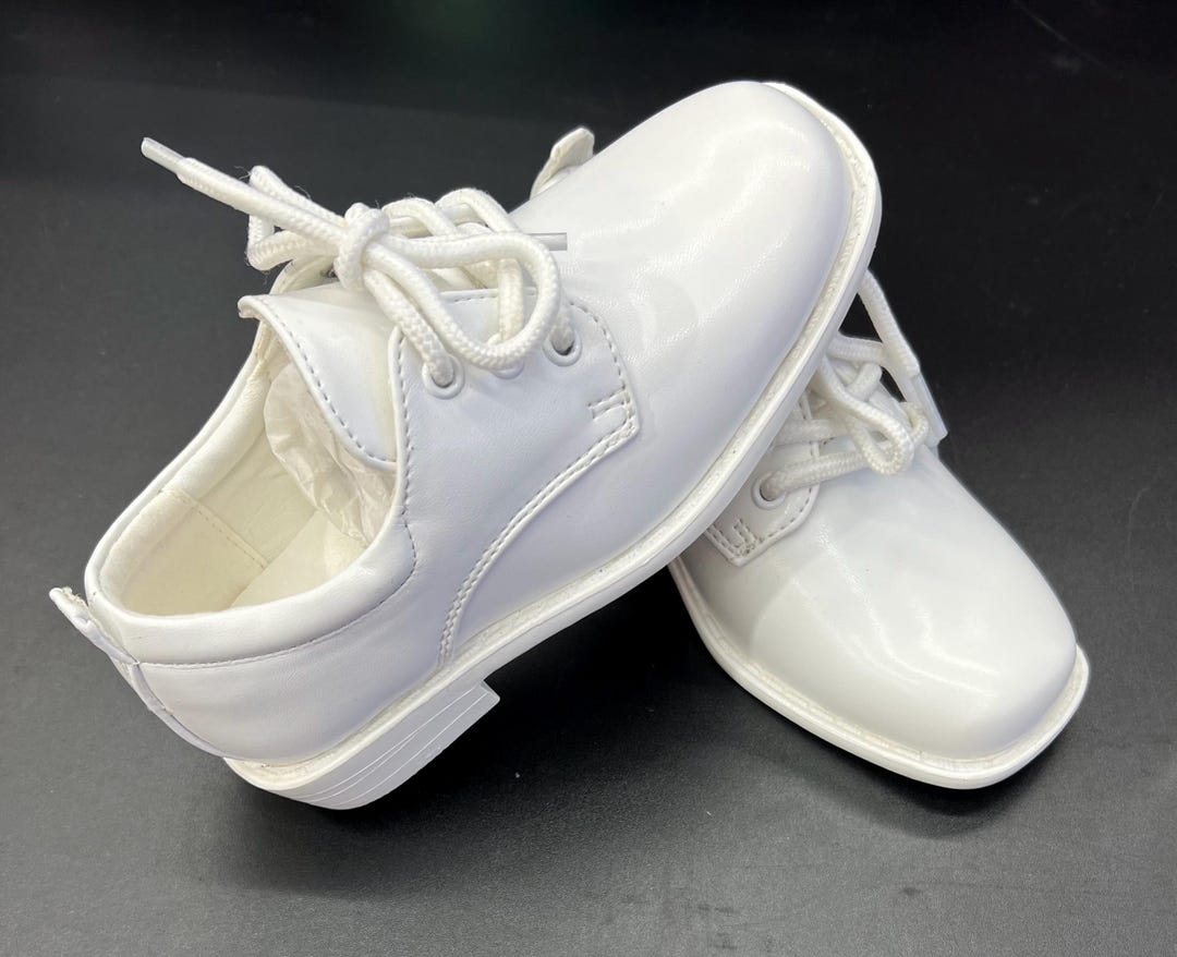 Boy Shoes- Classic White Shoes for Boy- Christening Boy Shoes - Baptism ...