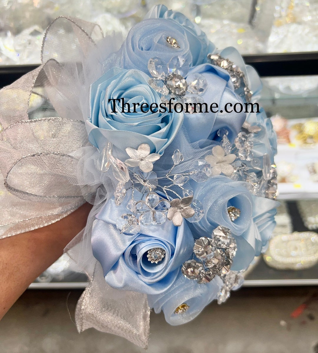 Quinceañera Ramo En Color Baby Blue/ Sky Blue /light Blue Sweet 15 ...